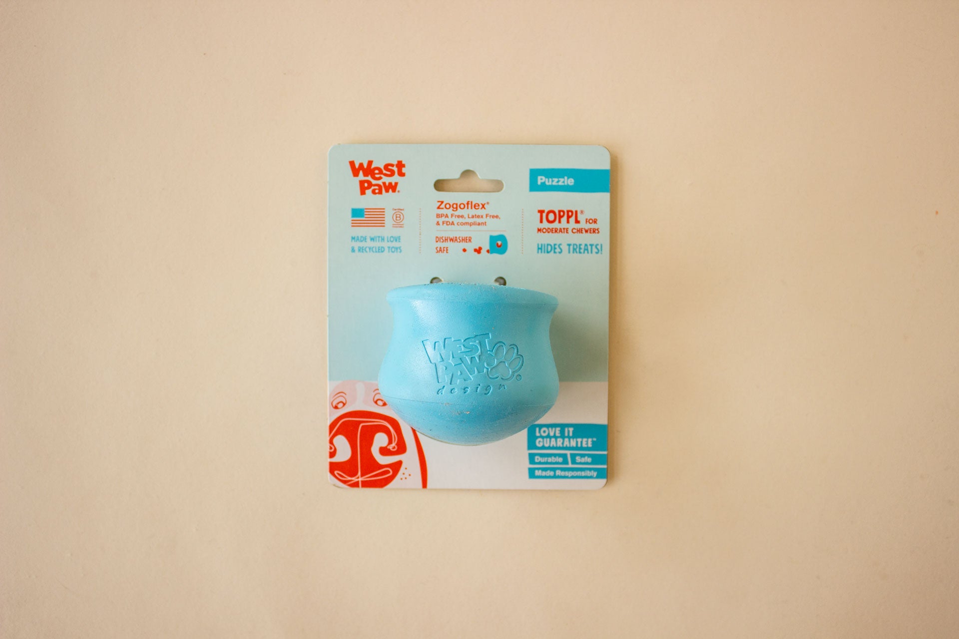 Toppl® Puzzle Treat-Dispensing Slow Feeder Dog Toy: S / Aqua Blue ...